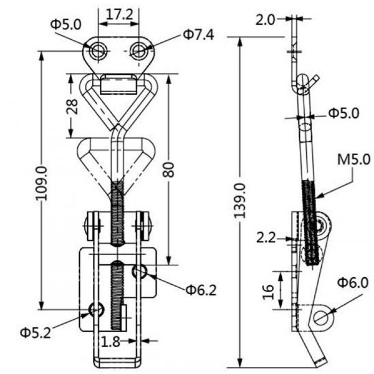 Adjustable toggle latch Industrial equipment quick release toggle clamp ...